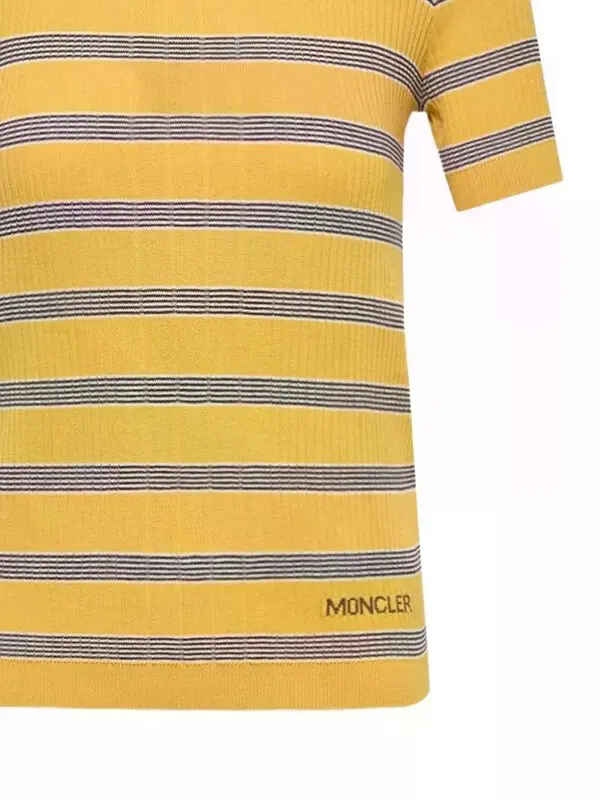 Moncler Striped Ribbed-knit T-shirt