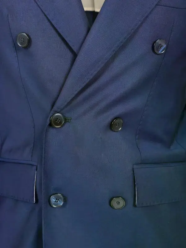 Al Duca D'aosta Positano Double-breasted Wool Suit - Blue