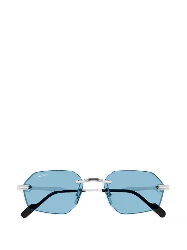 Cartier Rimless Geometric-frame Sunglasses - Silver