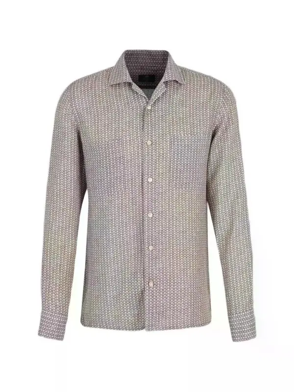 LUIGI BORRELLI Floral-print Shirt - Brown
