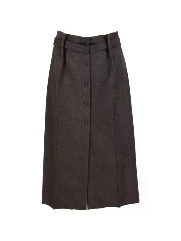 Fendi Belted Midi Skirt With Embroidered Logo Detail