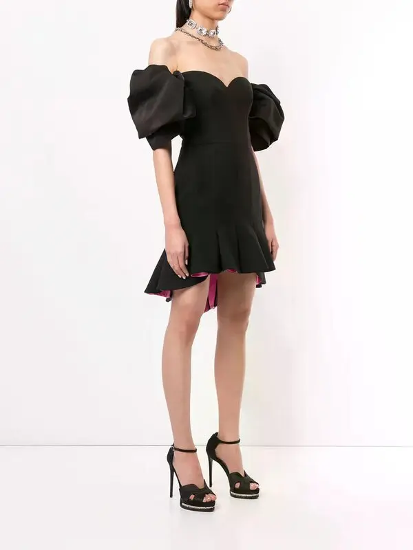 Alexander McQueen Peplum Hem Off-shoulder Dress
