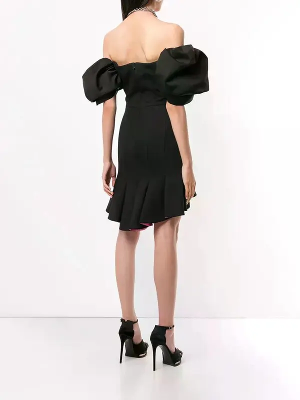 Alexander McQueen Peplum Hem Off-shoulder Dress