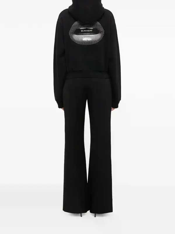 Off-White Cotton Jersey Sweater With Embroidered Logo