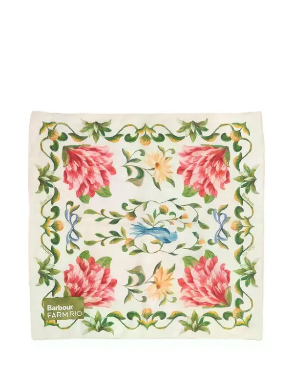 Barbour Farm Rio Azelia Floral-print Scarf - Neutrals