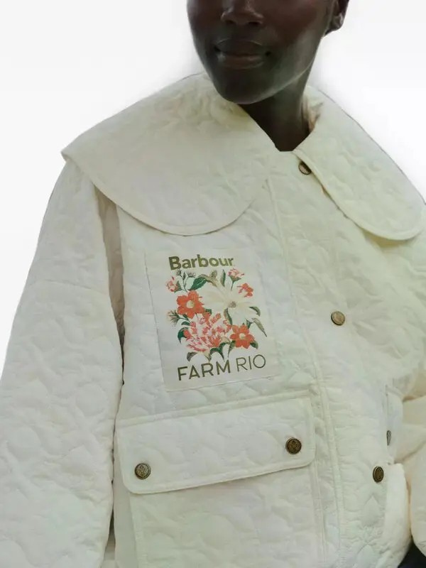 Barbour X Farm Rio Quilted Jacket With Floral Embroidery