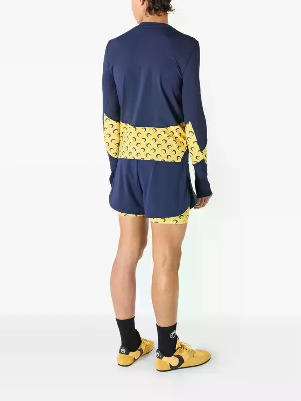 MARINE SERRE Moon-print Layered Shorts - Blue
