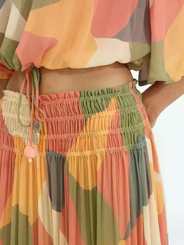 ERES Geometric Print Off-the-shoulder Top - Multicolour