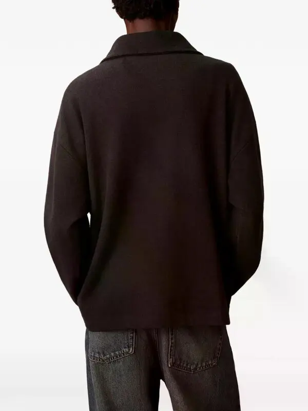Calvin Klein Quarter-zip Logo-patch Sweater - Black