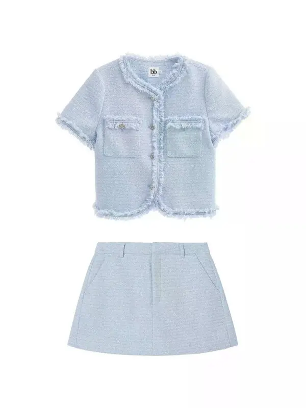 B+AB Frayed Bouclé Shorts Set