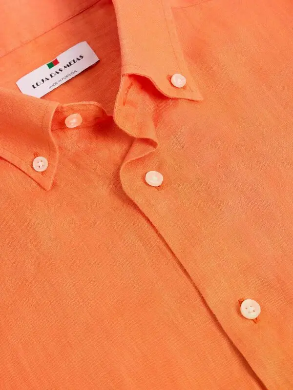 LOJA DAS MEIAS Button-down Long-sleeve Shirt - Orange