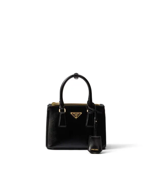 Prada Galleria Mini Patent Saffiano Bag - Black