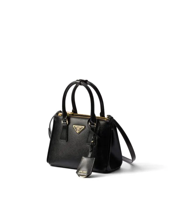 Prada Galleria Mini Patent Saffiano Bag - Black