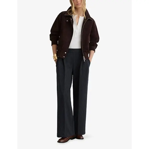 REISS Remi Pinstriped Stretch-woven Jogging Bottoms