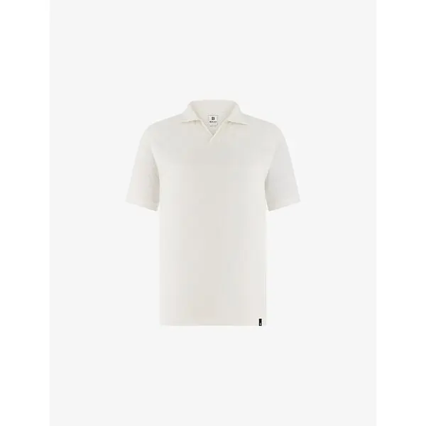 Boggi Milano Open-collar Regular-fit Stretch-linen Polo Shirt