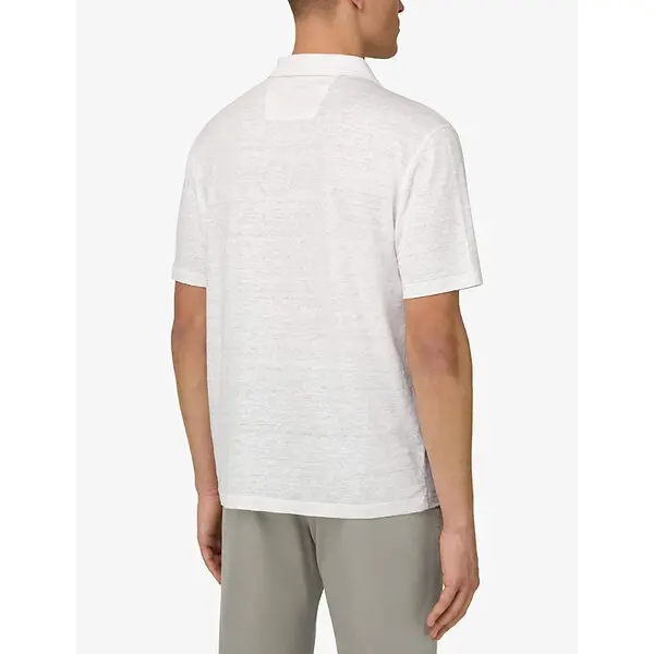 Boggi Milano Open-collar Regular-fit Stretch-linen Polo Shirt