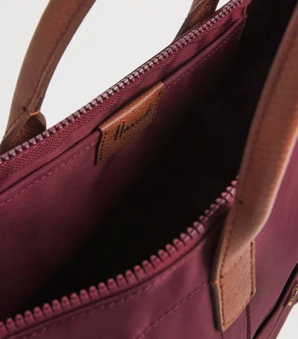 Harrods Grab Nylon Tote Bag With Leather Trim - Pink