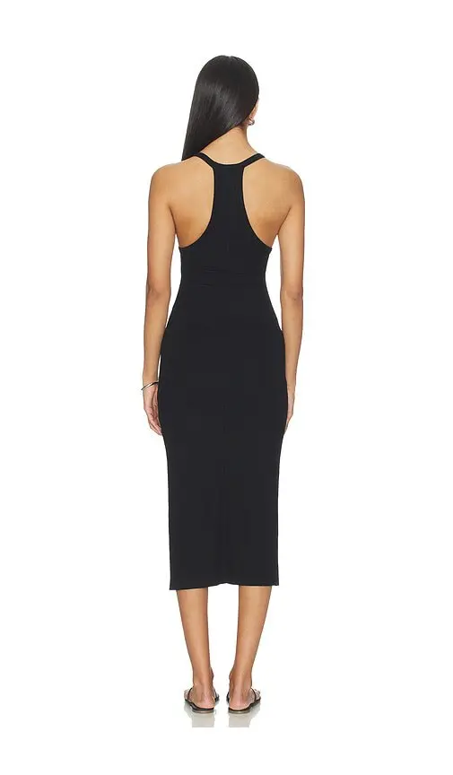 Eterne V-neck Racerback Midi Dress - Black