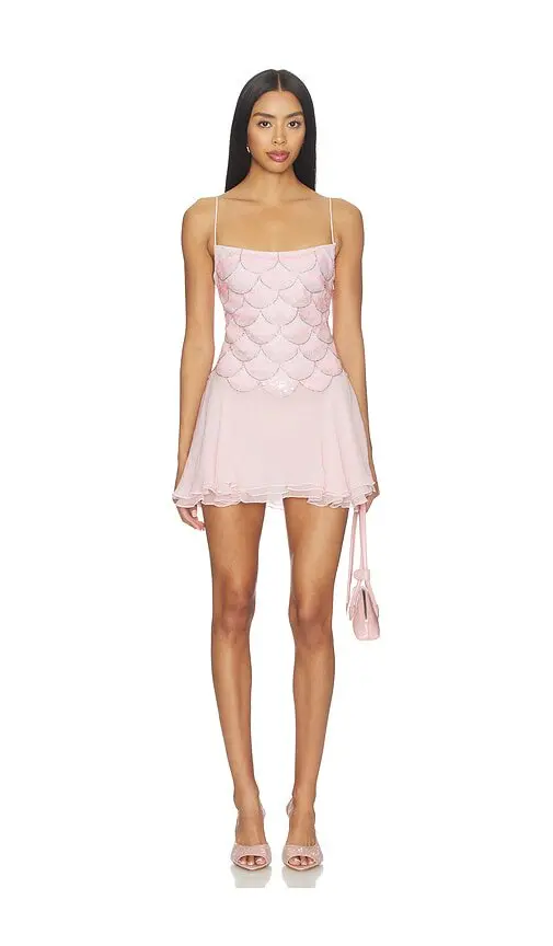 Retrofete Dreeny Embroidered Dress - Pink