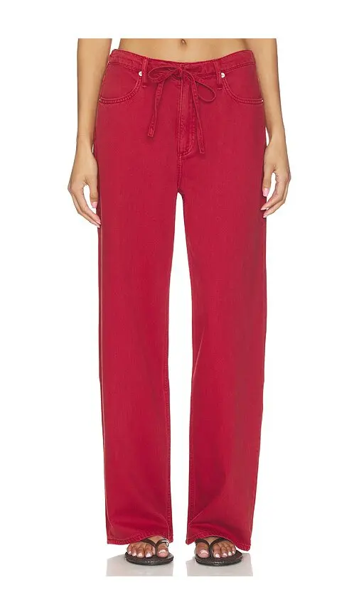 Rag & Bone Featherweight Phoebe Drawstring Wide Jeans - Red