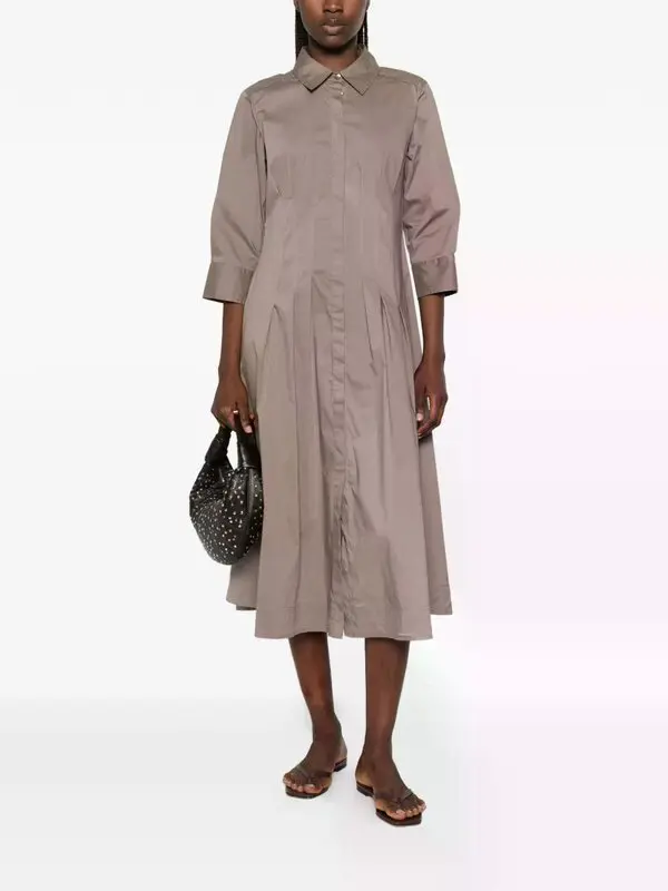 PANICALE Pleated Mini Shirt Dress