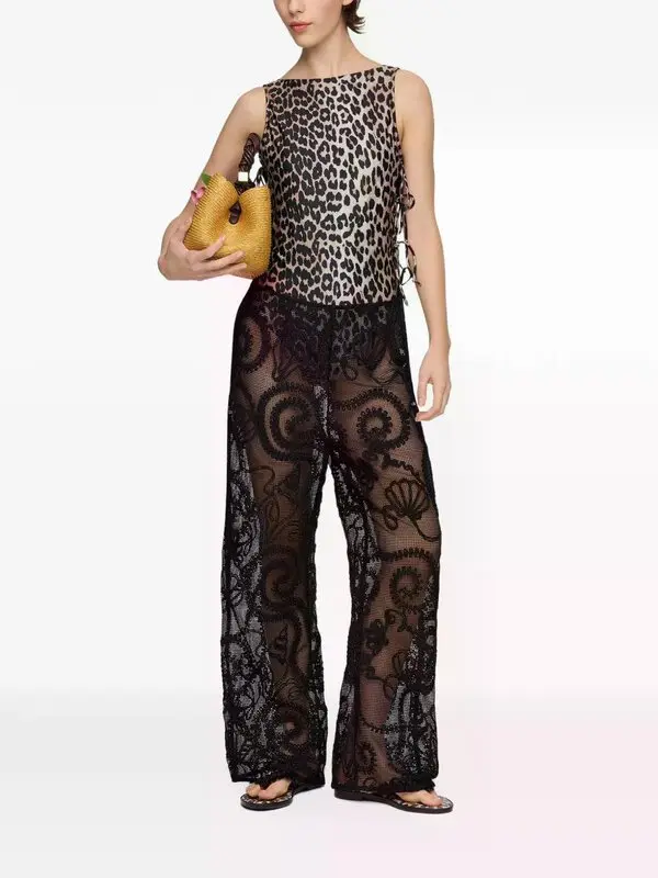 GANNI Patterned Net Trousers