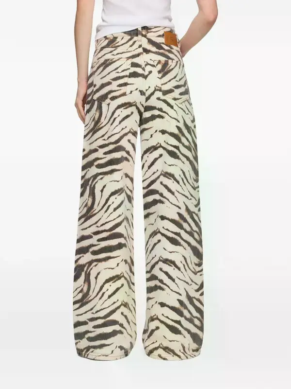 GANNI Lari Zebra-print Wide-leg Jeans