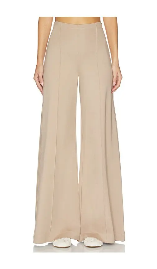 RIPLEY RADER Ponte Knit Wide Leg Trousers - Tan