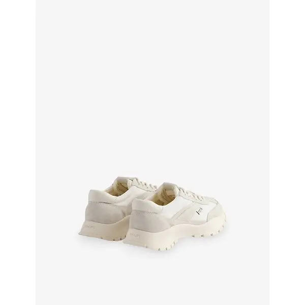 Prada Panelled Woven And Suede Trainers - White