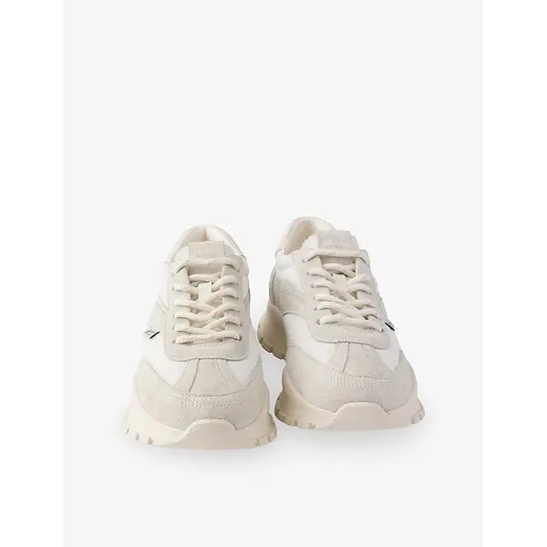 Prada Panelled Woven And Suede Trainers - White
