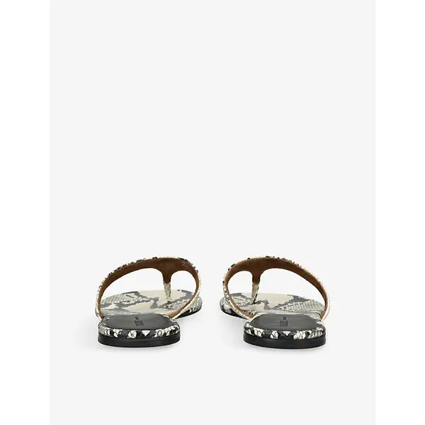 Khaite Archer Snakeskin Effect Leather Flat Sandals - Other