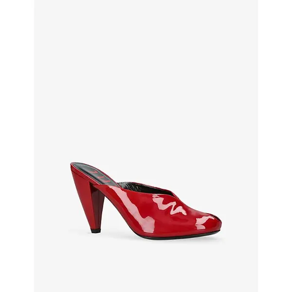JUDE Paw Patent-leather Heeled Mules
