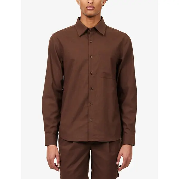 NOBL Josh Long-sleeve Linen-blend Shirt