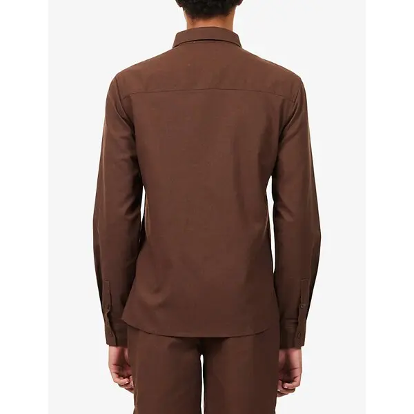 NOBL Josh Long-sleeve Linen-blend Shirt