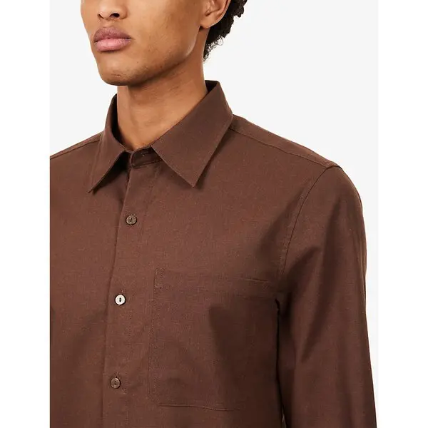 NOBL Josh Long-sleeve Linen-blend Shirt