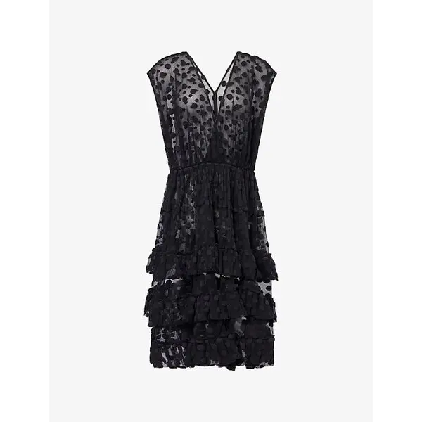 Dries Van Noten Polka Dot Mesh Midi Dress