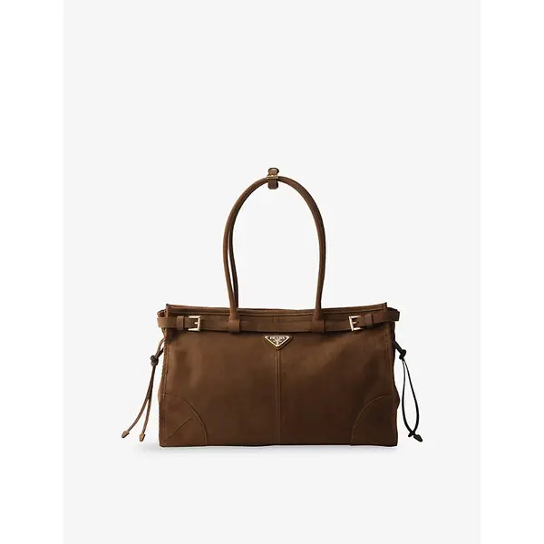 Prada Suede Handbag - Brown