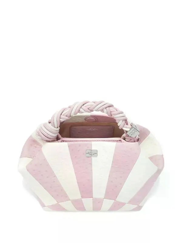GANNI Striped Leather Shoulder Bag