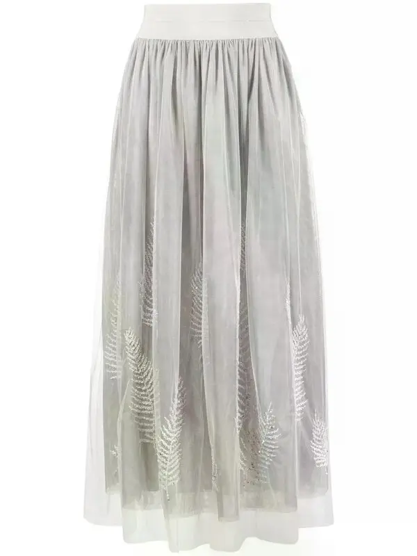 Lorena Antoniazzi Embellished Tulle Midi Skirt - Grey