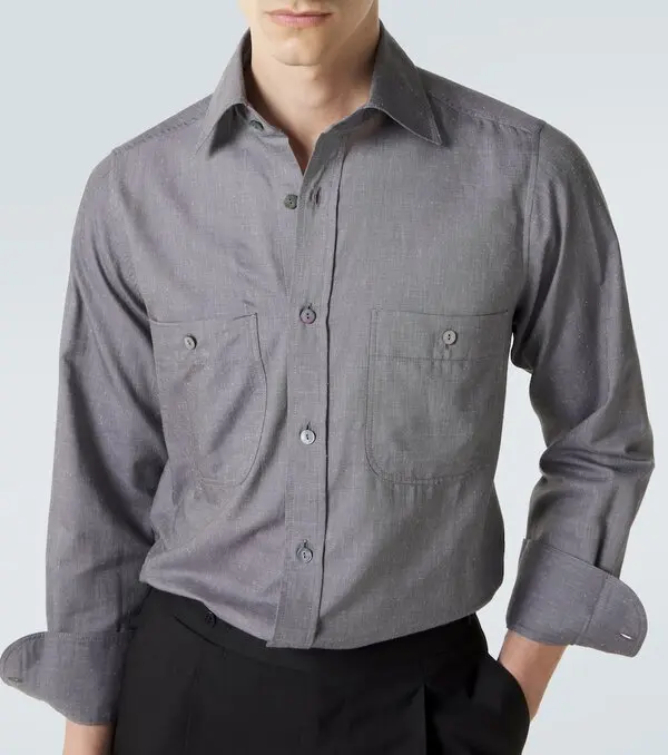 STOFFA Cotton And Silk Shirt - Grey