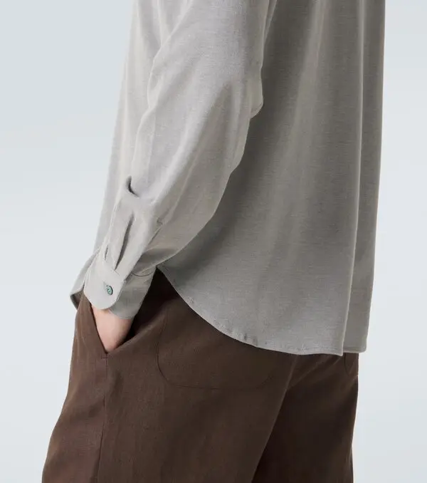 STOFFA Cotton And Silk Henley Shirt