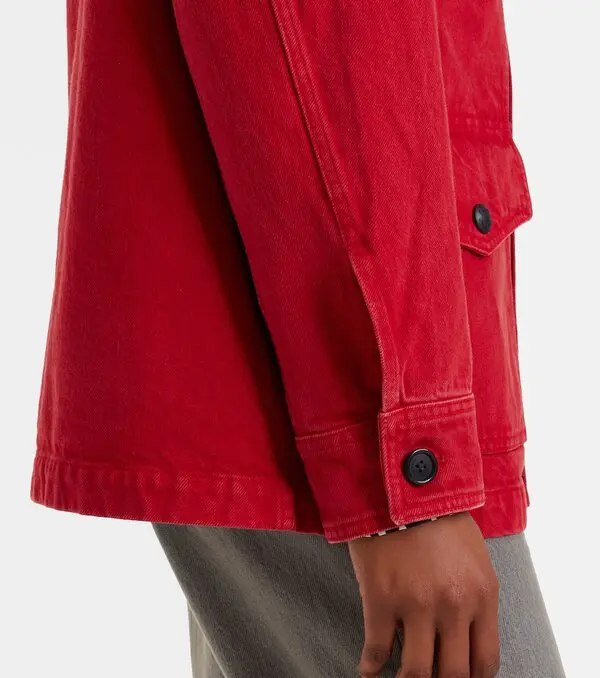 NILI LOTAN Leroy Cotton Canvas Jacket In Scarlet