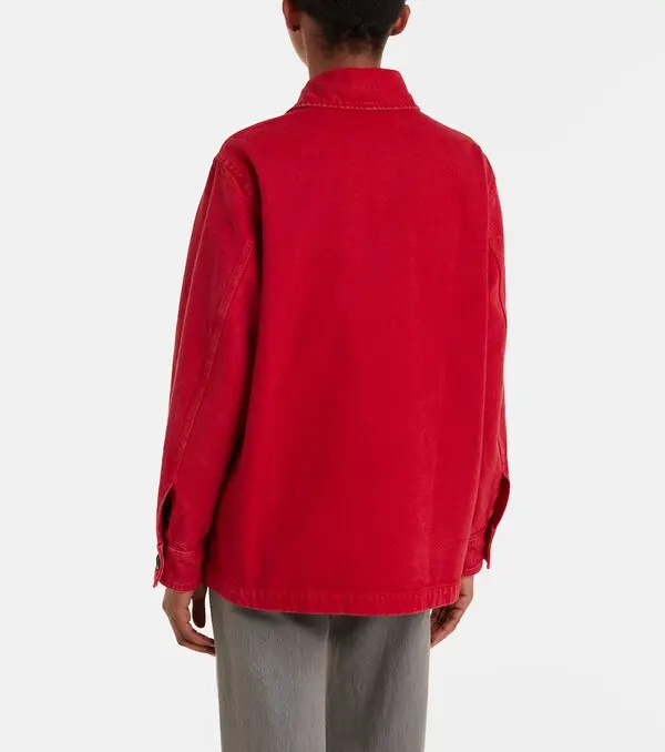 NILI LOTAN Leroy Cotton Canvas Jacket In Scarlet
