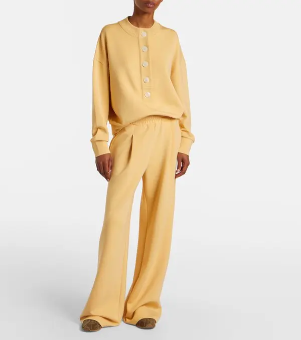 Varley The Extra Jersey Wide Leg Sweatpants - Yellow