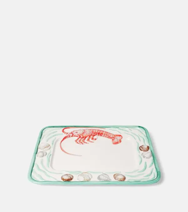 LES-OTTOMANS Menagerie D'ete Ceramic Tray - Multicoloured