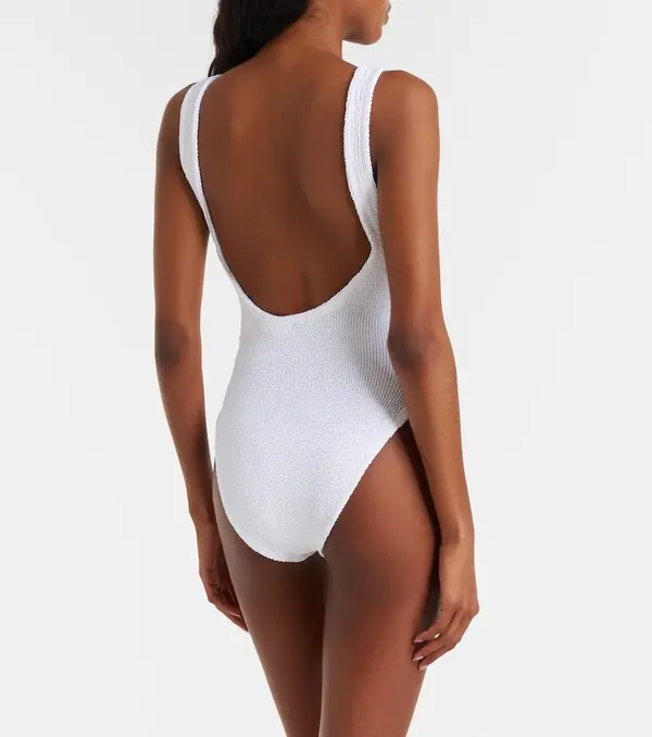 Burberry Checked Swimsuit - White
