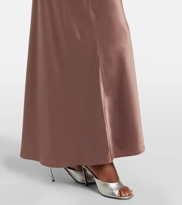 THE SEI Silk Satin Maxi Skirt In Truffle