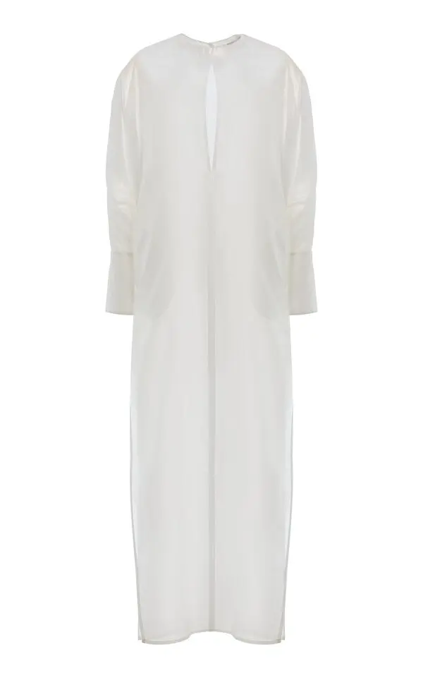 DARKPARK Marine Keyhole Sheer Voile Maxi Dress - White