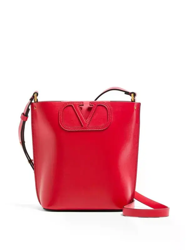 Valentino Garavani Calfskin Bucket Bag - Red