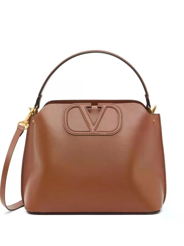 Valentino Garavani Calfskin Handbag - Brown